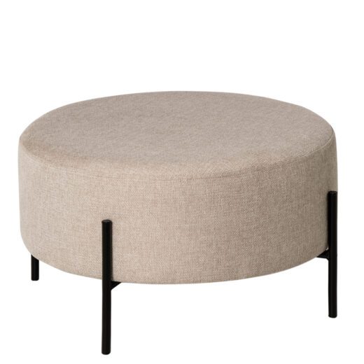 Puff Camilo Beige ø 60 Cm de diseño nórdico y moderno - Ehka Home