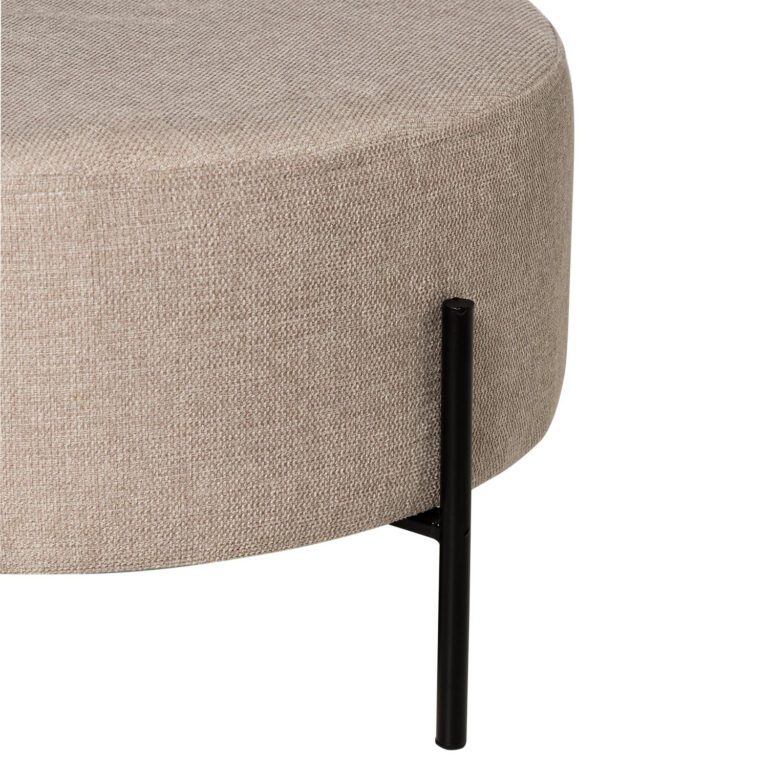 Puff Camilo Beige ø 60 Cm de diseño nórdico y moderno - Ehka Home